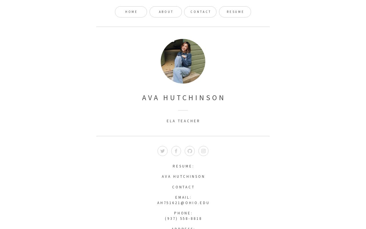 Ava Hutchinson Professional Website